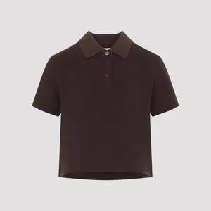 Saint Laurent Petit Cassandre Cotton Polo - Brown