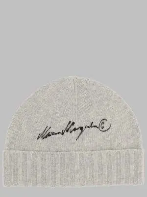 MAISON MARGIELA Embroidered Knit Beanie - Grey