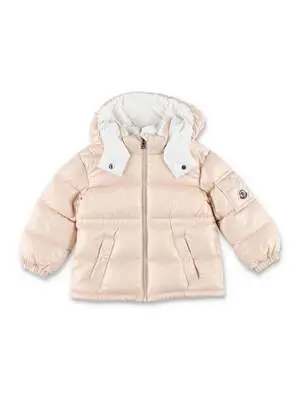 Moncler Lightweight Glossy Down Puffer Jacket With Detachable Hood - Light Pink