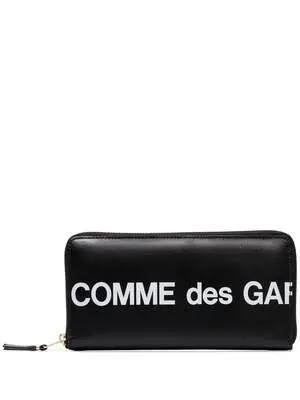 Comme Des Garçons Huge Logo Leather Wallet - Black