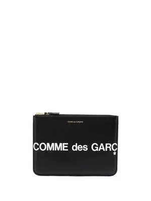 Comme Des Garçons Huge Logo Leather Wallet - Black
