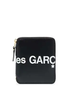 Comme Des Garçons Huge Logo Leather Wallet - Black