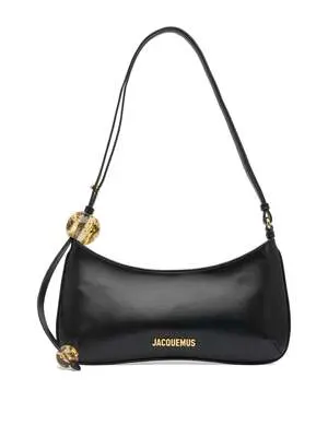 Jacquemus Mini Shoulder Bag With Gold Tone Trim - Black