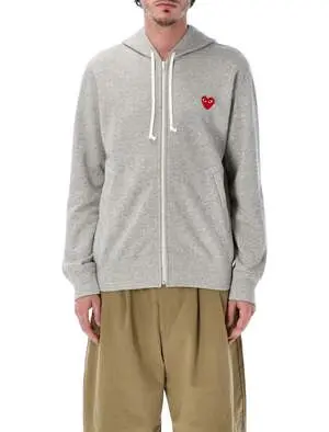 Play Comme Des Garcon Zip-up Hoodie With Heart Logo