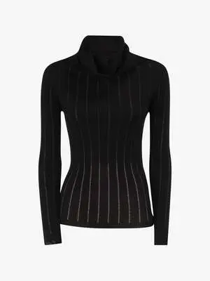 Max Mara Embroidered Silk-wool Turtleneck Sweater