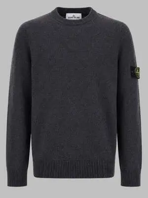 Stone Island Wool-blend Crewneck Sweater - Grey