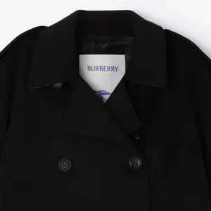 Burberry Cropped Cashmere Mayfair Trench Jacket - Black