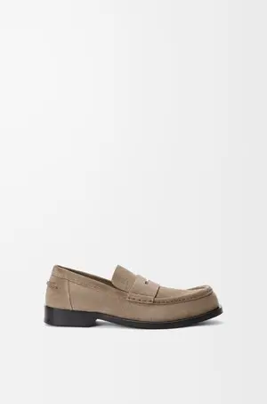 Loewe Suede Penny Loafers - Hazelnut