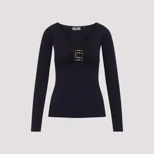 Elisabetta Franchi Long Sleeve Viscose Top