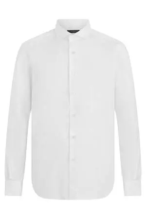 SLOWEAR Lightweight Cotton Long-sleeve Dress Shirt - White