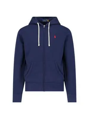 Polo Ralph Lauren Full-zip Embroidered Hoodie - Blue