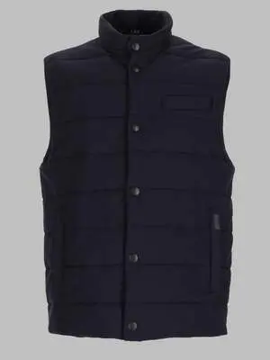 FAY Quilted Puffer Vest With Stand Collar