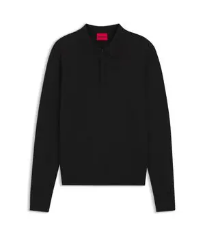 Hugo Slim-fit Knit Polo With Reverse Logo