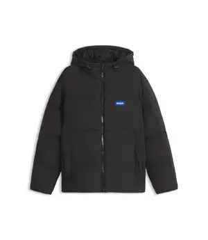 Hugo Water-repellent Puffer Jacket With Logo Badge