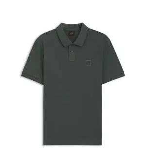 BOSS Stretch-cotton Slim-fit Polo Shirt With Logo Patch - Light Green