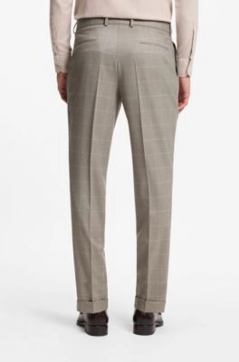 BOSS Two-piece Slim-fit Suit In Checked Italian Wool