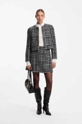 Hugo A-line Miniskirt In Checked Boucl
