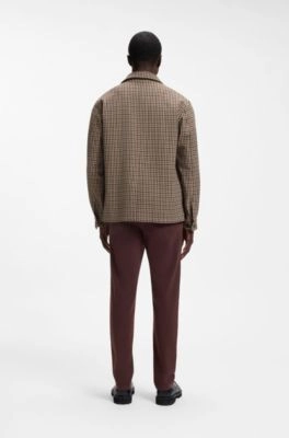 BOSS Relaxed-fit Wool-blend Jacket With Vichy Check