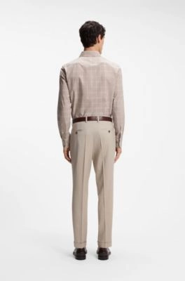 BOSS Slim-fit Shirt In Checked Italian-made Cotton