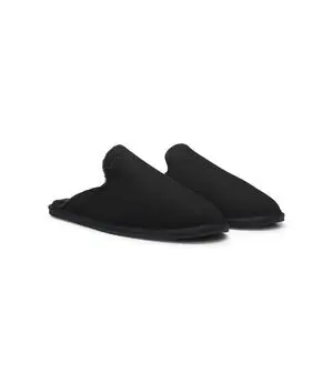 BOSS Shearling-lined Slip-on Slippers With Logo Detail