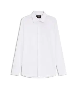 BOSS Slim-fit Shirt In Micro-structured Italian-made Cotton