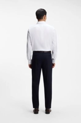 BOSS Slim-fit Shirt In Micro-structured Italian-made Cotton