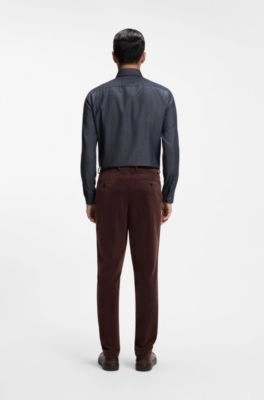 BOSS Slim-fit Shirt In Denim With Cashmere