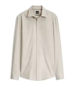 BOSS Slim-fit Shirt In Patterned Cotton-blend Flannel