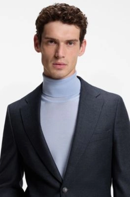 BOSS Patterned Slim-fit Blazer In Italian Virgin Wool