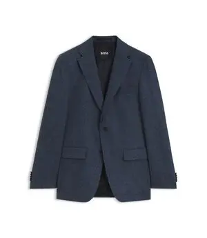 BOSS Patterned Slim-fit Blazer In A Wool-cashmere Blend
