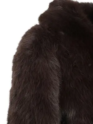 THE FRANKIE SHOP Hope Faux Fur Jacket - Brown
