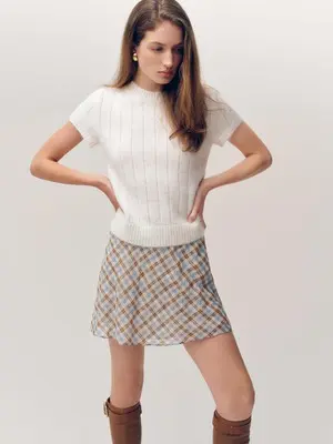 REFORMATION Darcy Cashmere T-shirt Ivory