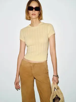 Classic Short Sleeve Cashmere Tops
