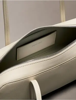 Calvin Klein Foil Logo Slim Shoulder Bag - Light Hay