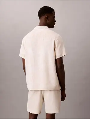 Calvin Klein Linen Blend Camp Collar Shirt