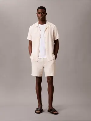 Calvin Klein Linen Blend Camp Collar Shirt