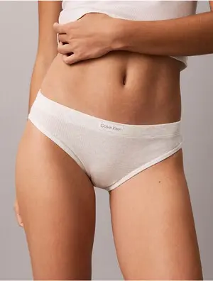 Calvin Klein Classic Comfort Cozy Waffle Bikini - Snow Heather