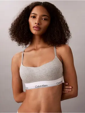 Calvin Klein Icon Cotton Modal Lightly Lined Bralette - Grey Heather