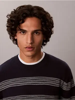 Calvin Klein Space Stripe Crewneck Sweater - Dark Sapphire