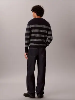 Calvin Klein Space Stripe Crewneck Sweater - Dark Sapphire