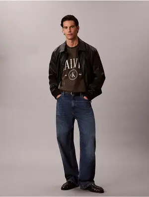 Calvin Klein Terry Logo Graphic Relaxed Sweatshirt - Dark Coffee