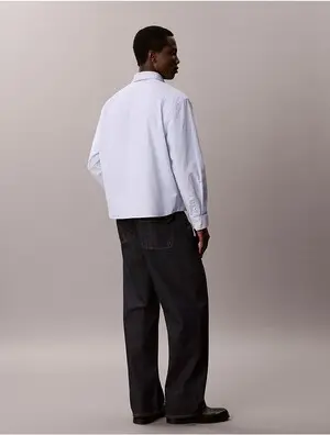 Calvin Klein Yarn-dyed Stripe Oxford Relaxed Shirt - Winter Blue