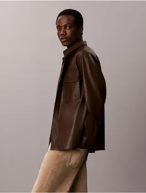 Calvin Klein Faux Leather Overshirt