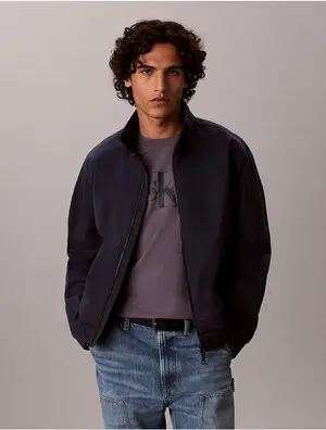 Calvin Klein Cotton Nylon Stand Collar Jacket - Dark Sapphire