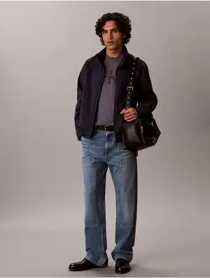 Calvin Klein Cotton Nylon Stand Collar Jacket - Dark Sapphire