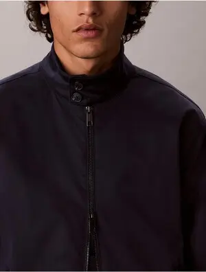Calvin Klein Cotton Nylon Stand Collar Jacket - Dark Sapphire