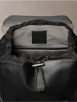 Calvin Klein Emblem Logo Flap Backpack