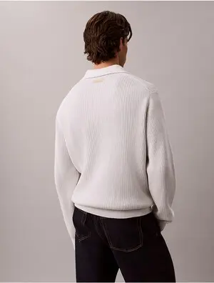 Calvin Klein Cotton Relaxed Polo Sweater