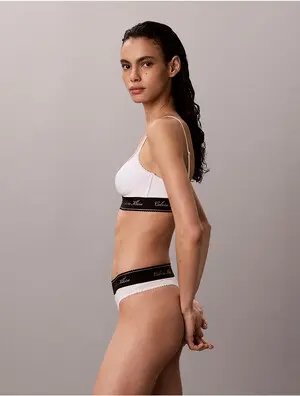 Calvin Klein Icon Cotton Modal Script Bralette - White