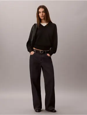 Calvin Klein Dual Layer Relaxed Sweater - Black